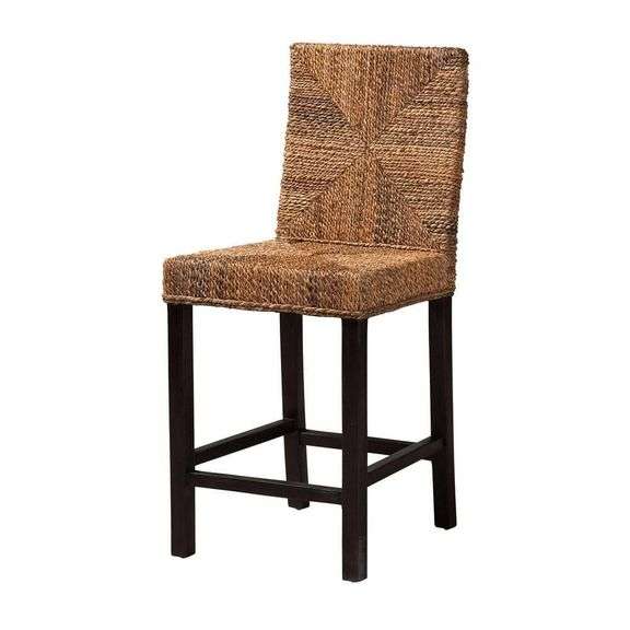 BALI & PARI - Laymi 18.1 in. Natural Rattan and Dark Brown Mahogany ...