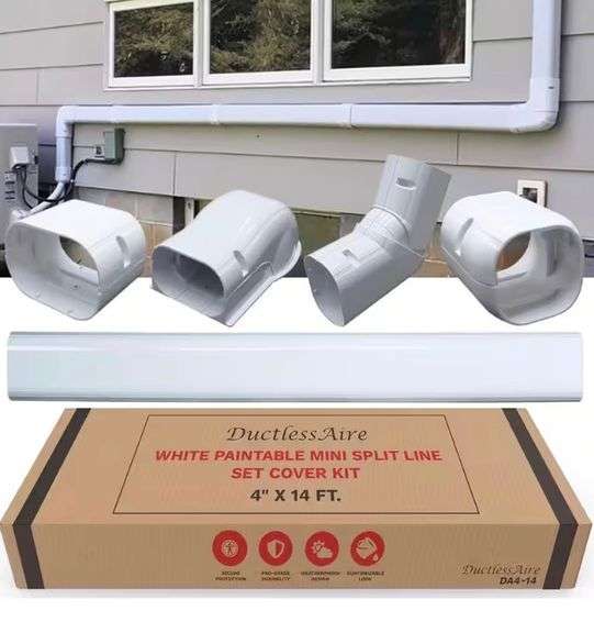 DuctlessAire 4 in. x 14 ft. Line Cover Kit for Mini Split or Central ...