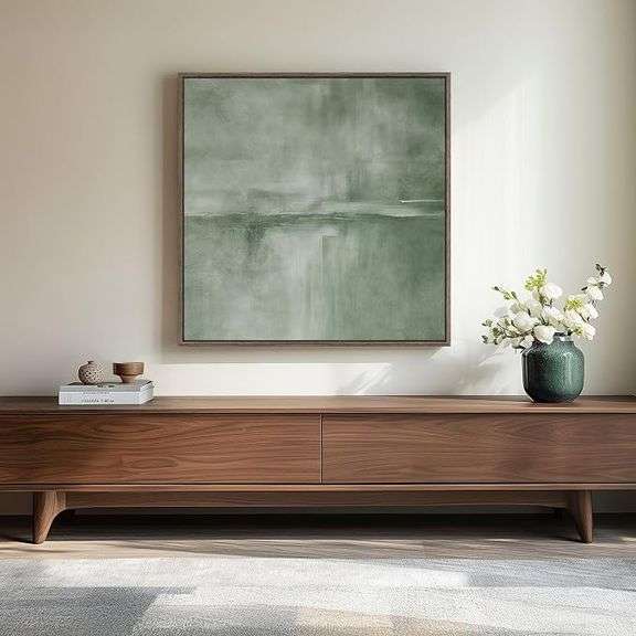 - Framed Sage Green Abstract Wall Art, Modern Canvas Prints Artwork for ...