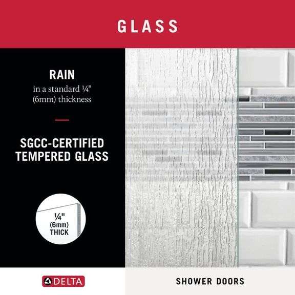 DELTA - 29-3/4 in. x 67-3/4 in. x 1/4 in. (6 mm) Frameless Sliding ...