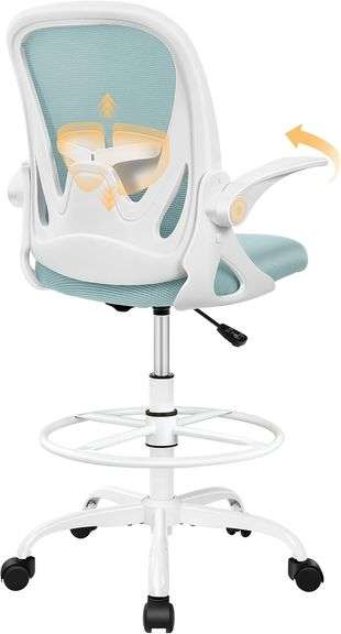 PRIMY - Primy Drafting Chair Tall Office Chair with Flip-up Armrests ...