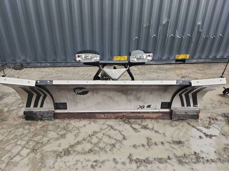 Fisher Straight Snow Plow 8'10" Fisher XLS - Jardine Auctioneers Inc.