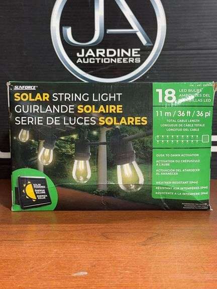 Sunforce 18 LED Bulb Solar String Light Set - Jardine Auctioneers Inc.