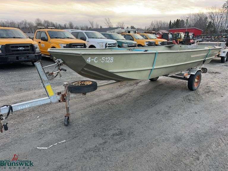 1993 16’ Lowe Big Jon Jon Boat on Shoreline Trailer - Jardine ...