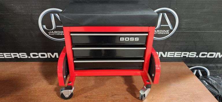 Boss Wheeled Stool Tool Box, 3 Drawers, Magnetic Trays - Jardine ...