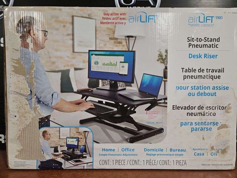Seville Classics Air Lift Sit-to-Stand Desk Riser - Jardine Auctioneers ...