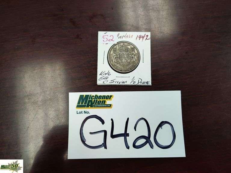 1942 Canada King George Silver Half Dollar - Qty 1 - Michener Allen ...