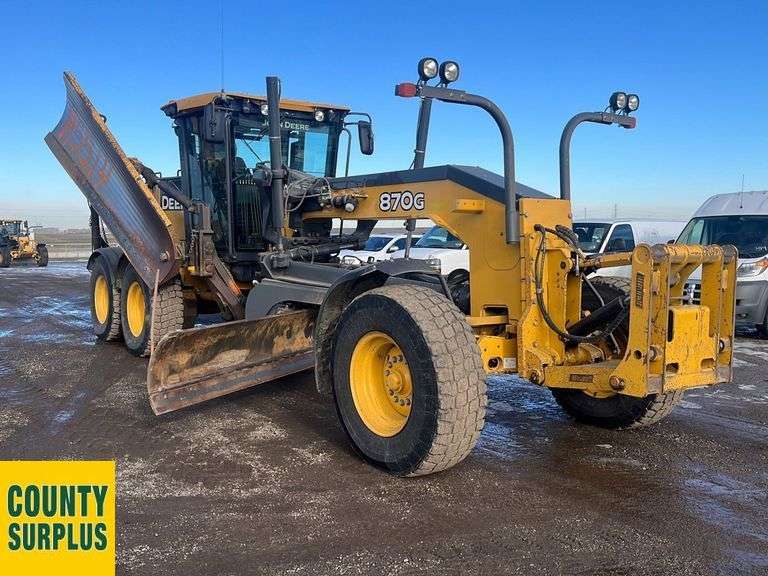 2014 John Deere 870G Grader Snow Wing, Front Lift Group - Michener ...
