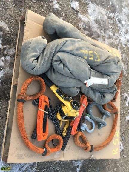 Pallet of Cloth Lifting Slings, Clevises and Hoist - Michener Allen ...