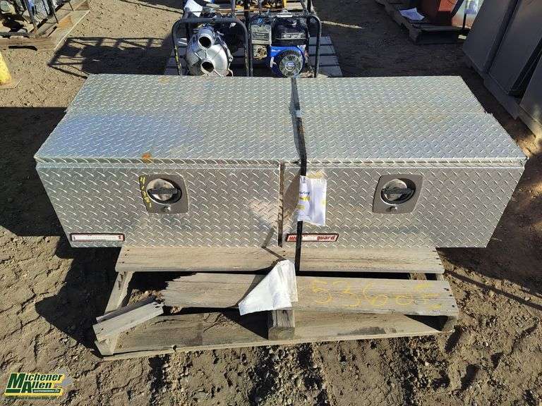 Pallet of 2 Checkerplate Side Truck Tool Boxes - Michener Allen ...