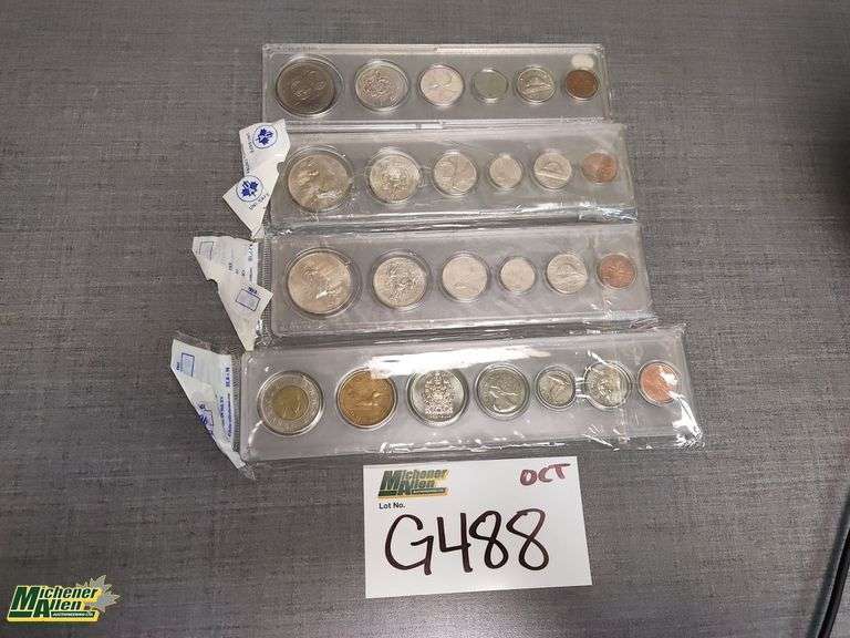 4 Canada Coin Sets (1974, 79, 80 & 02 - Qty 1 - Michener Allen ...