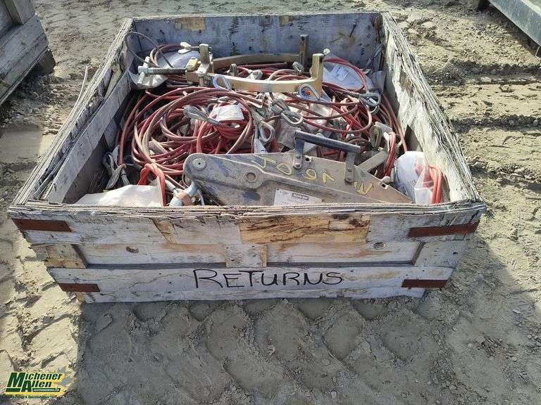 Crate with Wire Rope Puller, Clamp, Assorted Anchor Cable Slings ...
