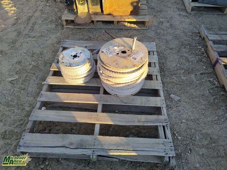 Pallet with 2 Spools of Braided Rope - Michener Allen Auctioneering Ltd