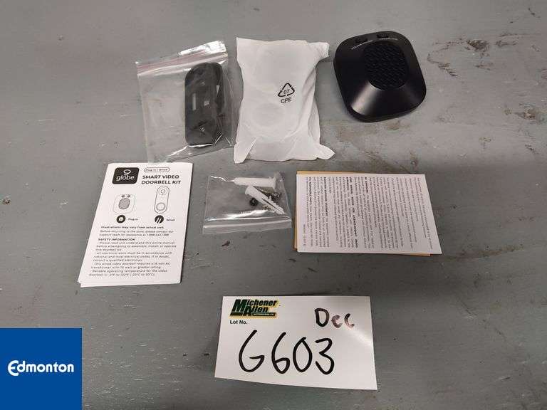 Globe Smart Doorbell Camera - Qty 1 - Michener Allen Auctioneering Ltd