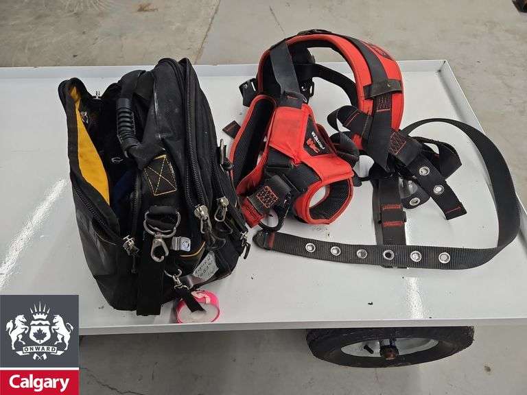 Tool Bag with Misc Tools and Safety Harness - Michener Allen ...