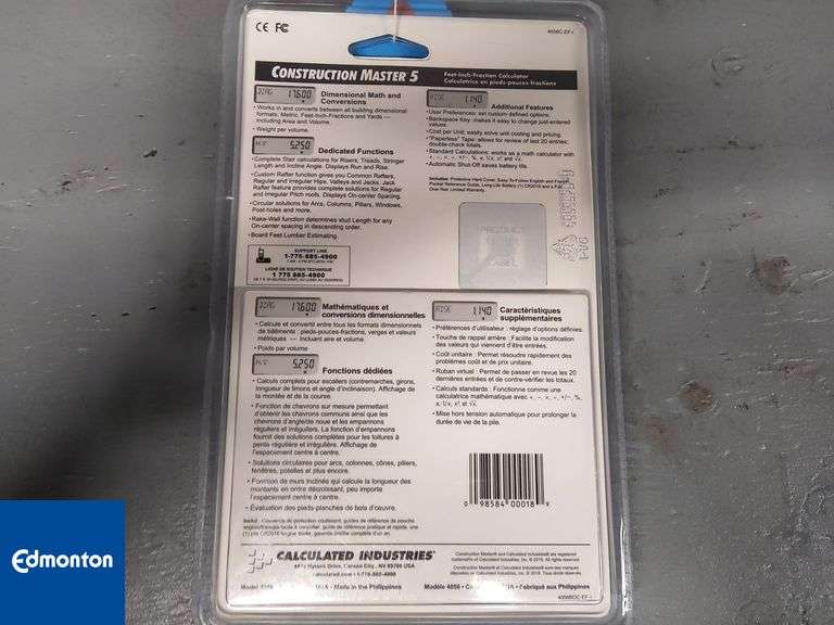 Master 5 Construction Calculator - Qty 1 - Michener Allen Auctioneering Ltd