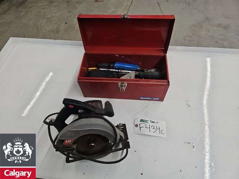Skill Saw and Tool Box with Misc Tools - Michener Allen Auctioneering Ltd