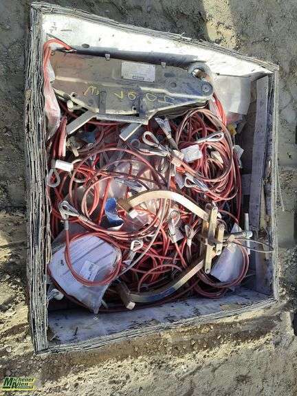 Crate with Wire Rope Puller, Clamp, Assorted Anchor Cable Slings ...
