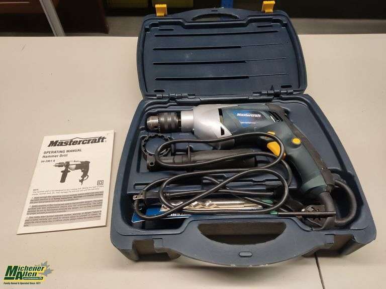 Mastercraft Corded Hammer Drill w/ Drill Bit Set in Hard Case - Qty 1 ...