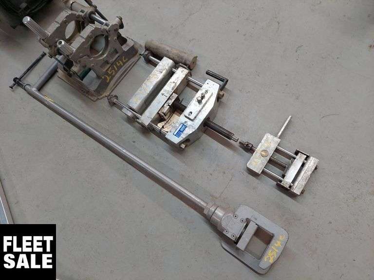 2 Vises, 1 Large Reach Clamp and 1 McElroy Hose Vise/Clamp - Michener ...