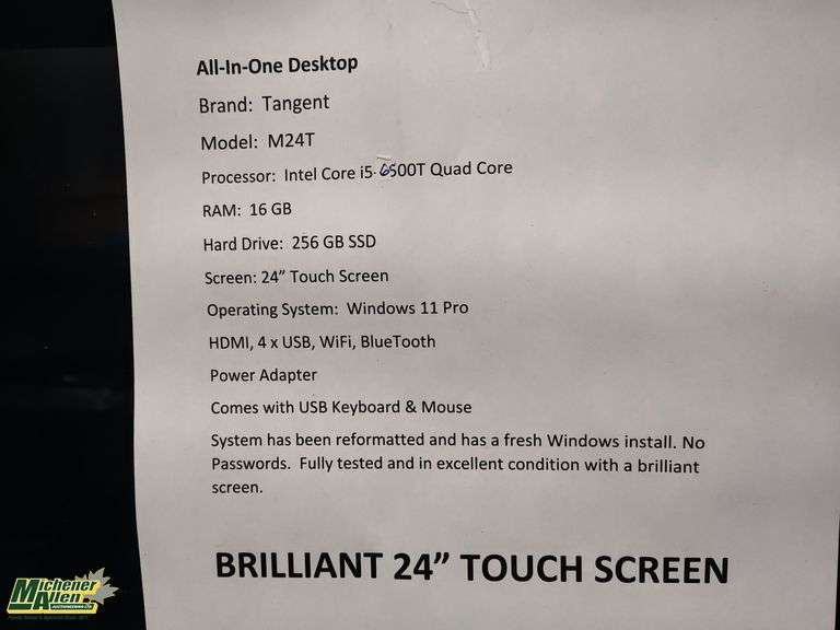 Tangent Medix M24T All in One Desktop Computer - Qty 1 *Specs in ...