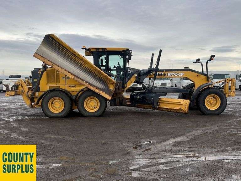 2015 John Deere 870GP Grader Ripper/Scarifier, Snow Wing, Front Lift ...