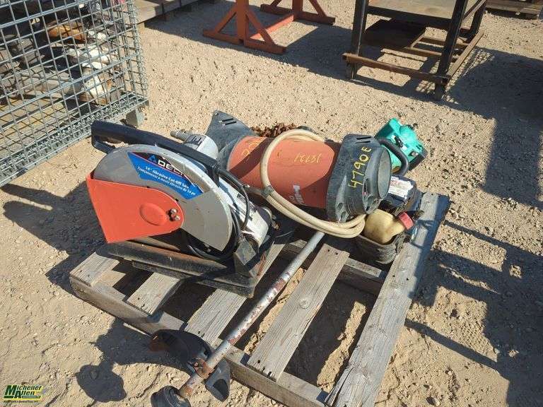 14" Chop Saw, 1.5T Come A Long, String Trimmers, Hilti DWP 10 Water ...