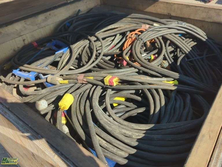 Crate Of Assorted Extension Cords - Michener Allen Auctioneering Ltd