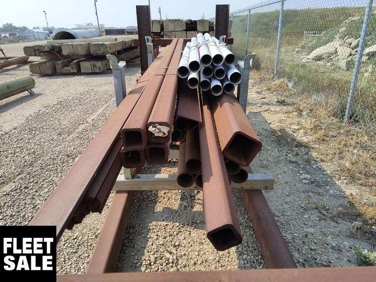 20' Steel Rack with Assorted Steel- Square Tubing, Round Tubing ...