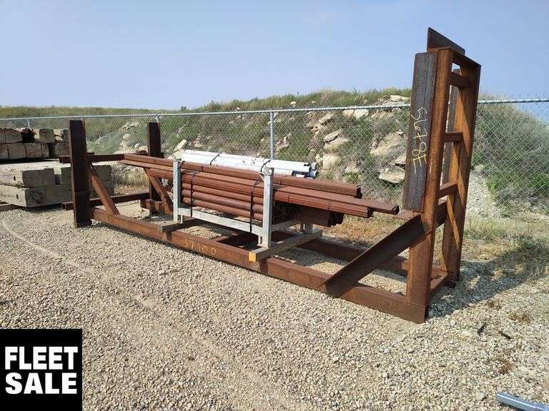 20' Steel Rack with Assorted Steel- Square Tubing, Round Tubing ...