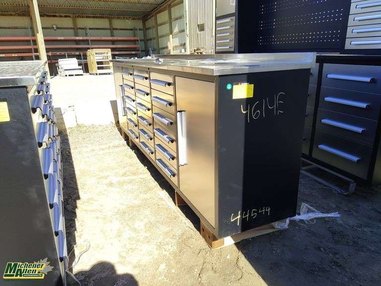Unused Steelman 10' Stainless Steel Toolbox Workbench, 18 Drawer, 2 ...