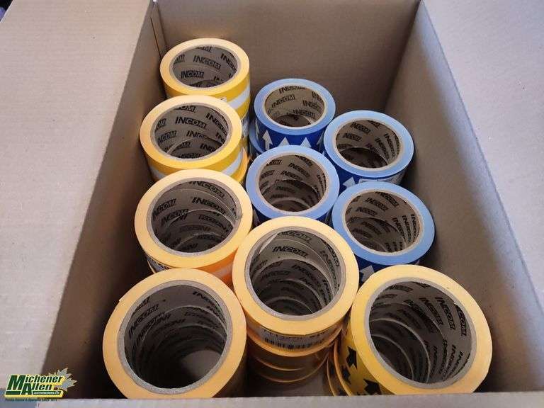 Yellow/Blue Mid Grade Striped & Directional Arrow Pipe Tape Qty 36 (See ...