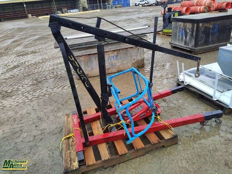 2 Ton Engine Hoist, 3 Ton Floor Jack and Barrel Cart - Michener Allen ...