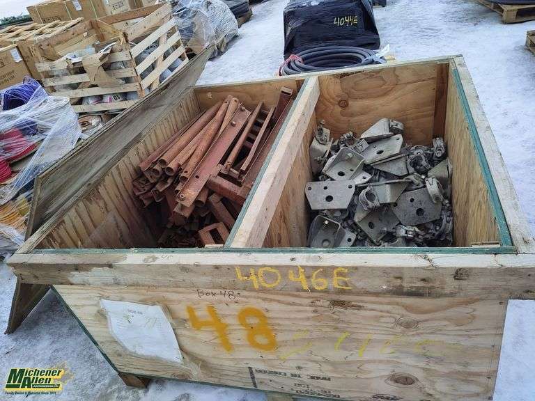 Crate with Assorted Pipe Clamps, Safety Rail Pockets - Michener Allen ...