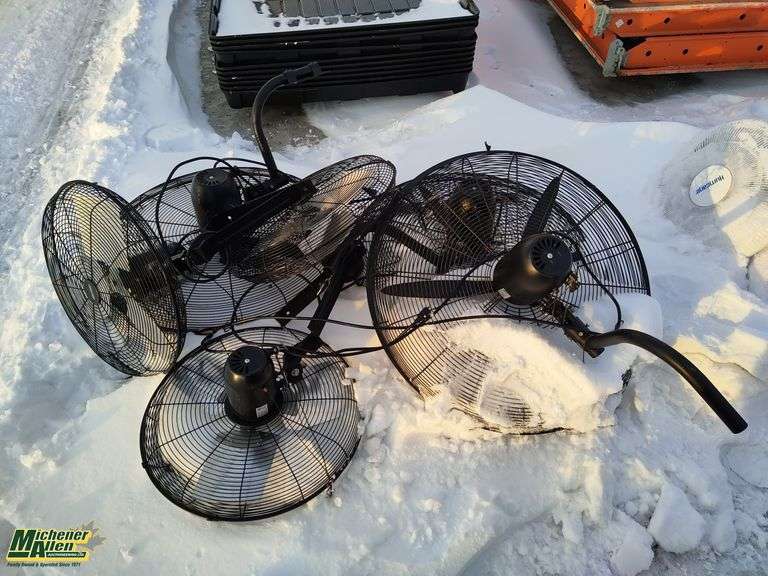 Pallet of 6 Wall Mounted Fans - Michener Allen Auctioneering Ltd