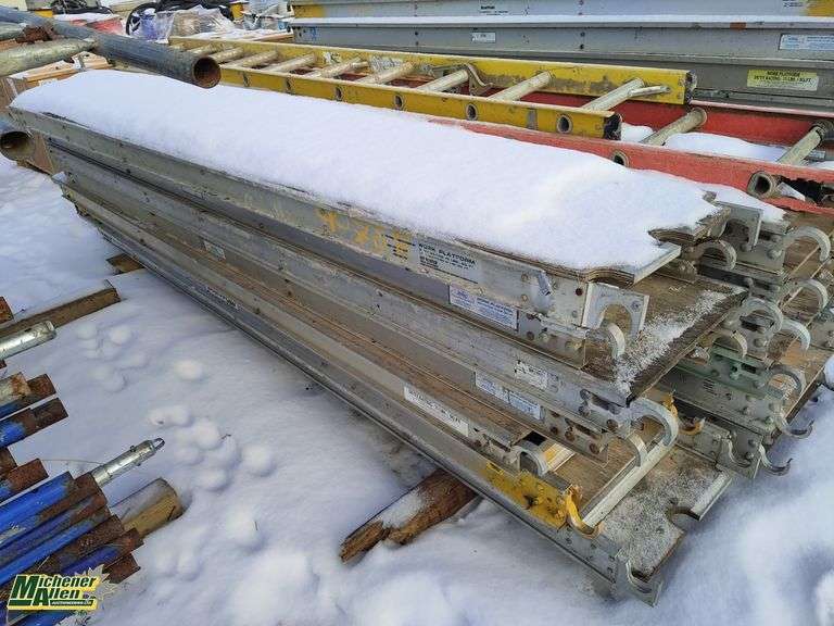Pallet of Scaffolding Work Platforms, Extension Ladder - Michener Allen ...