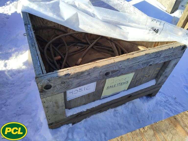 Crate with Wire Rope Slings - Michener Allen Auctioneering Ltd