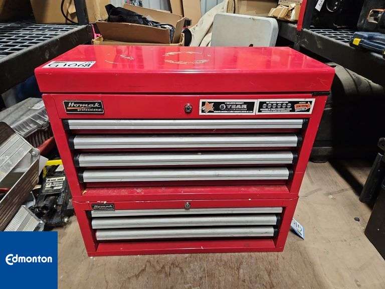 Set of 2 Homak Red Tool Boxes - Qty.1 - Michener Allen Auctioneering Ltd