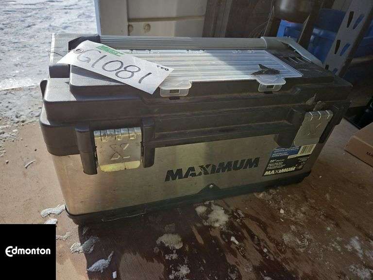 Maximum Heavy Duty Metal & Plastic Tool Box with Assorted Tools - Qty.1 ...