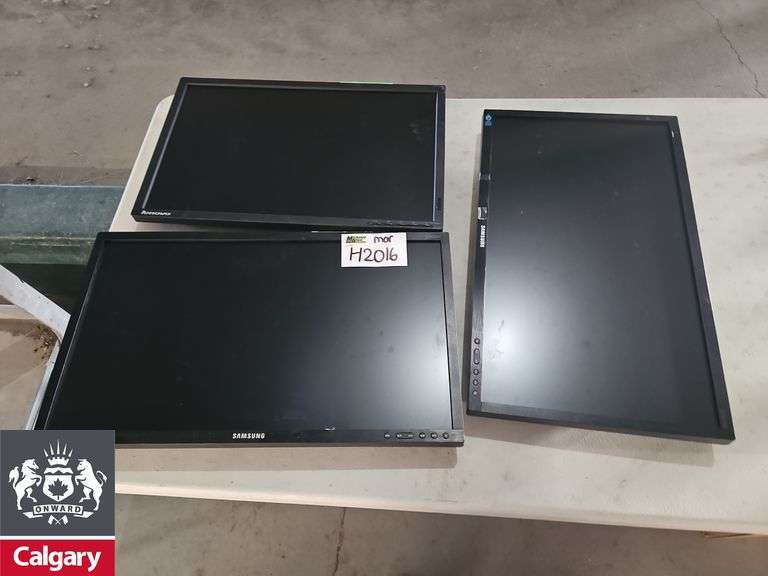 3x Computer Monitors *working condition unknown/some cords included and ...