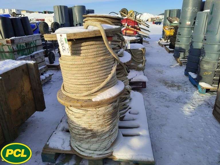 Pallet with 4 Spools of Braided Rope - Michener Allen Auctioneering Ltd