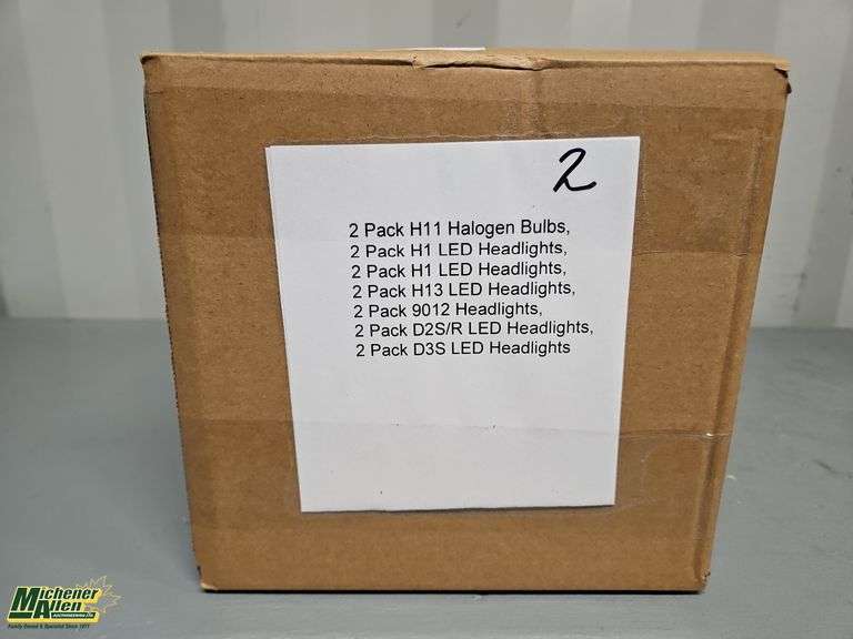 Box with H1, H13, 9012, D2R/R, D3S LED Headlights and H11 Halogen Bulbs ...