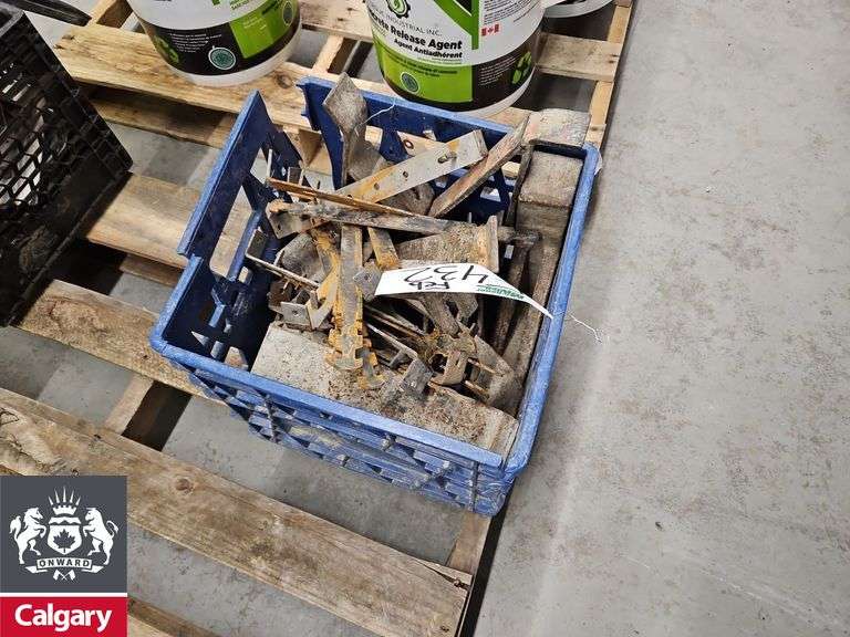Crate of Large Metal Brackets - Michener Allen Auctioneering Ltd