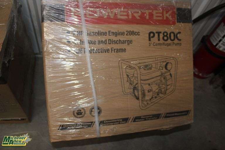 Unused Powertek PT80C 7Hp Gas Powered Water Pump - Michener Allen ...