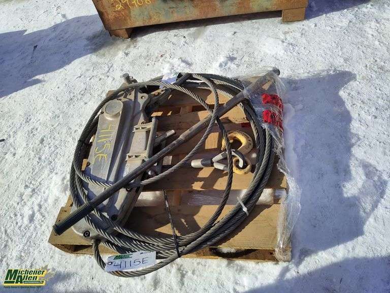 Pallet with Wire Rope Winch - Michener Allen Auctioneering Ltd