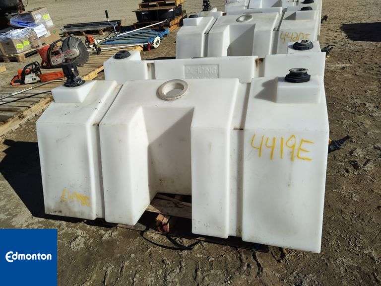 Pallet with 2 Used Calcium Plastic Tanks - Michener Allen Auctioneering Ltd