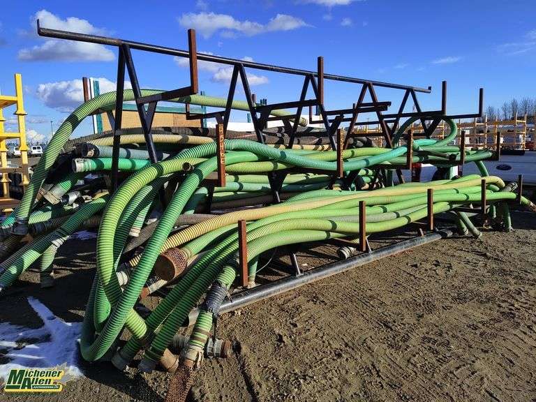 Pipe Rack 16' L x 11' W x 7' H with Assorted Discharge Hoses - Michener ...