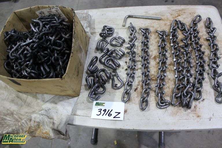 Box of Single Rail Tire Chain & Box of Unused Assorted Cross Chains & End Links - Michener Allen ...