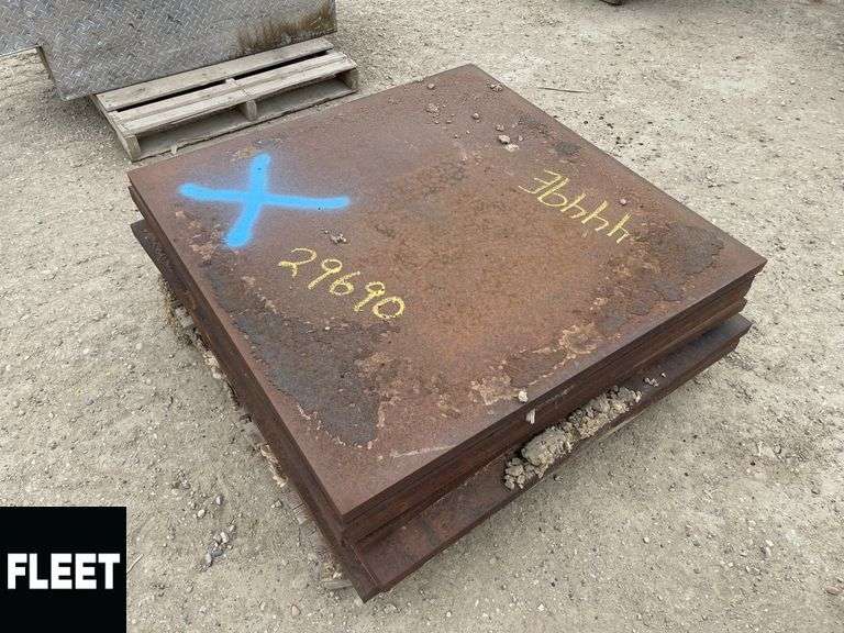 Pallet of 7 46”x46”x1.5” Steel Plates - Michener Allen Auctioneering Ltd
