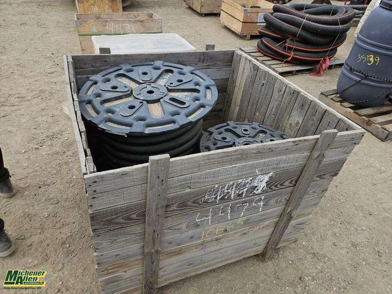 Crate with 2 Spools of Hydraulic Hose - Michener Allen Auctioneering Ltd